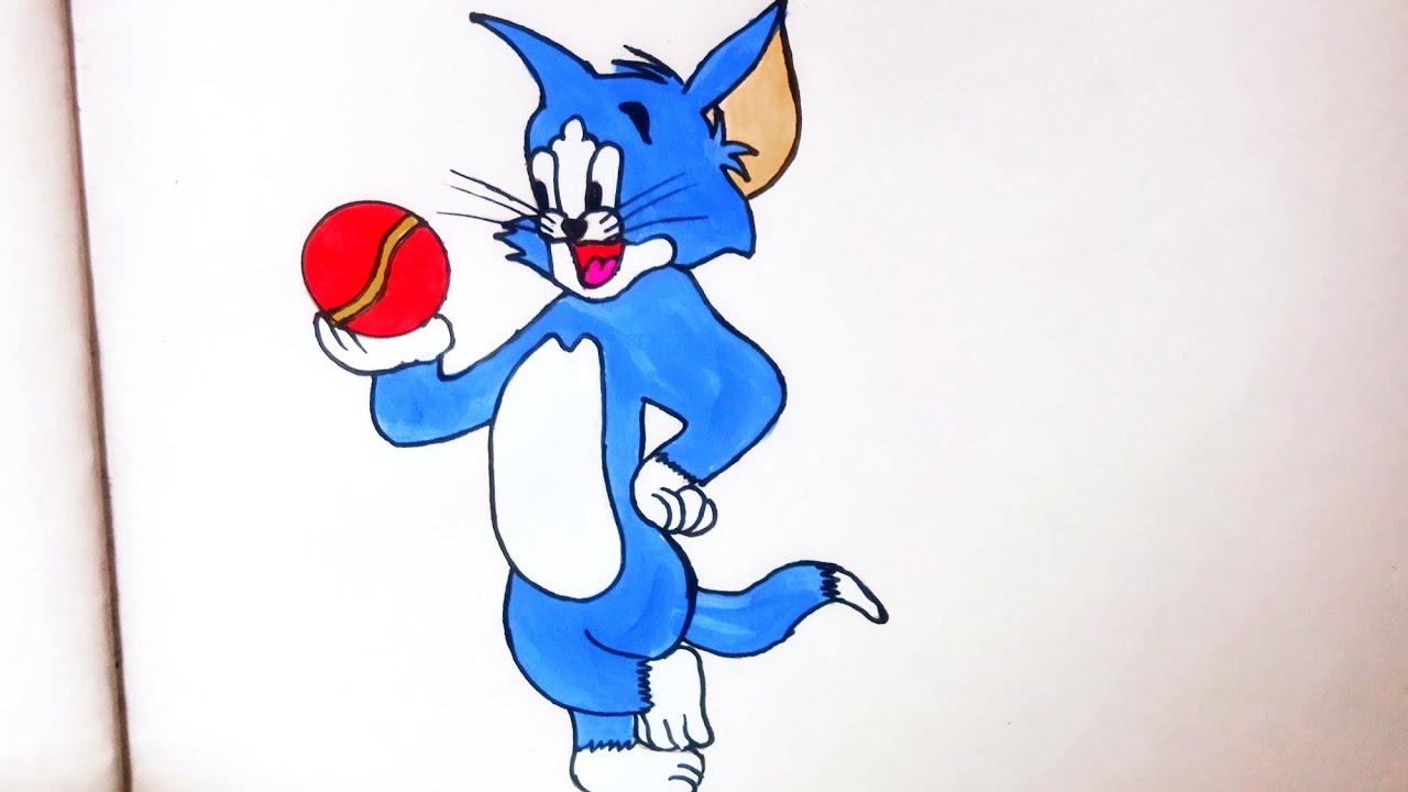 How to draw Cartoon Tom Cat Step By Step|Tom Drawing, coloring and ...