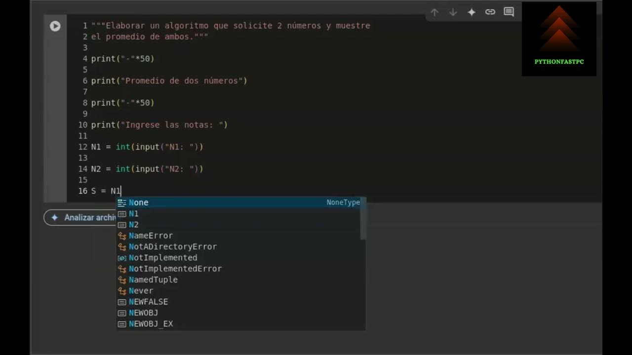 PYTHON ALGORITMO 7 #python #pythontutorial #desarrolloweb - YouTube
