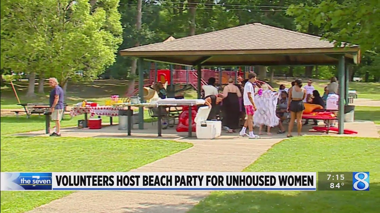 Women who are homeless enjoy party bus, picnic on the lake - YouTube