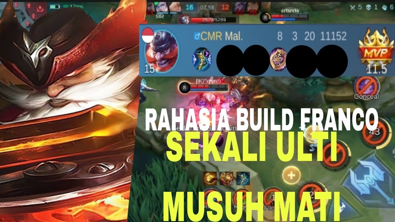 franco 99% hook 1 tarikan 1 nyawa melayang‼️BEST BUILD ITEM FRANCO 2024 - YouTube