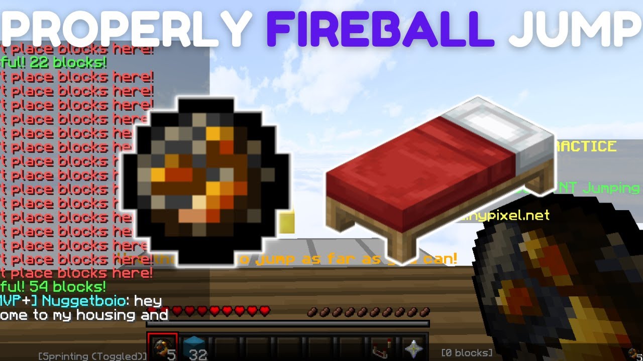 How To Properly Fireball Jump On Hypixel Bedwars - YouTube