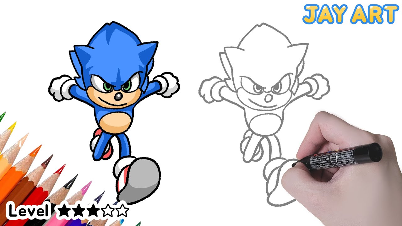 How to Draw Sonic the Hedgehog (jay art) - YouTube