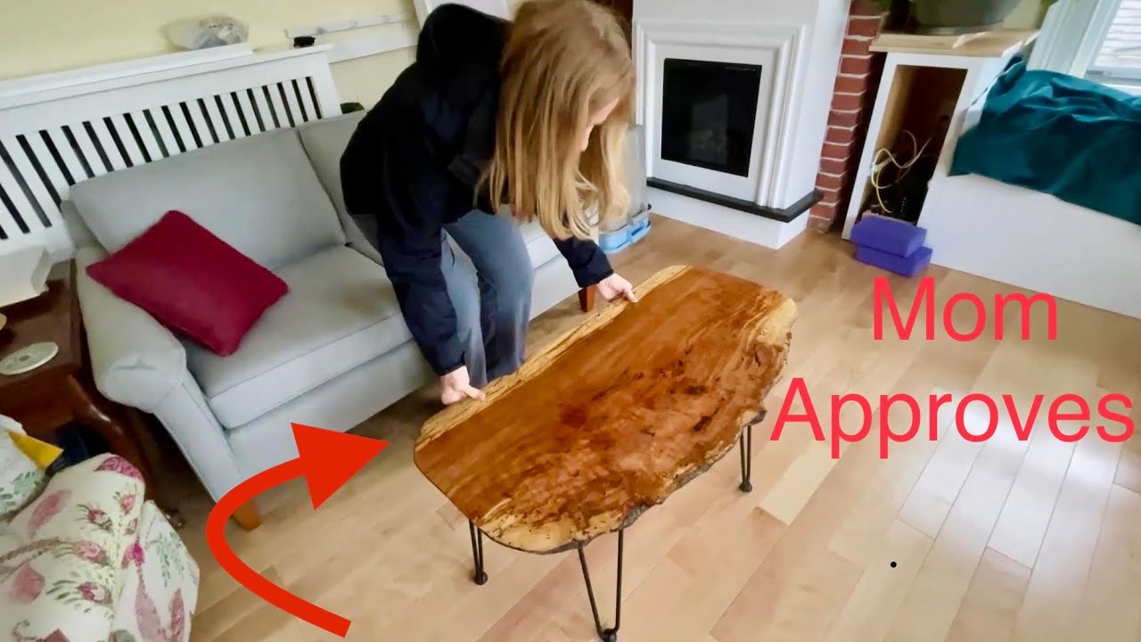 Woodworking: Cherry Burl Slab Table - YouTube