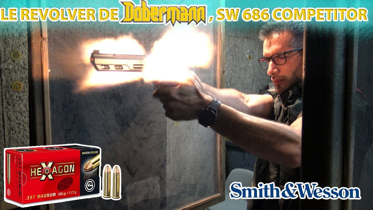 Essai du revolver de Dobermann, Smith Wesson 686 COMPETITOR - YouTube