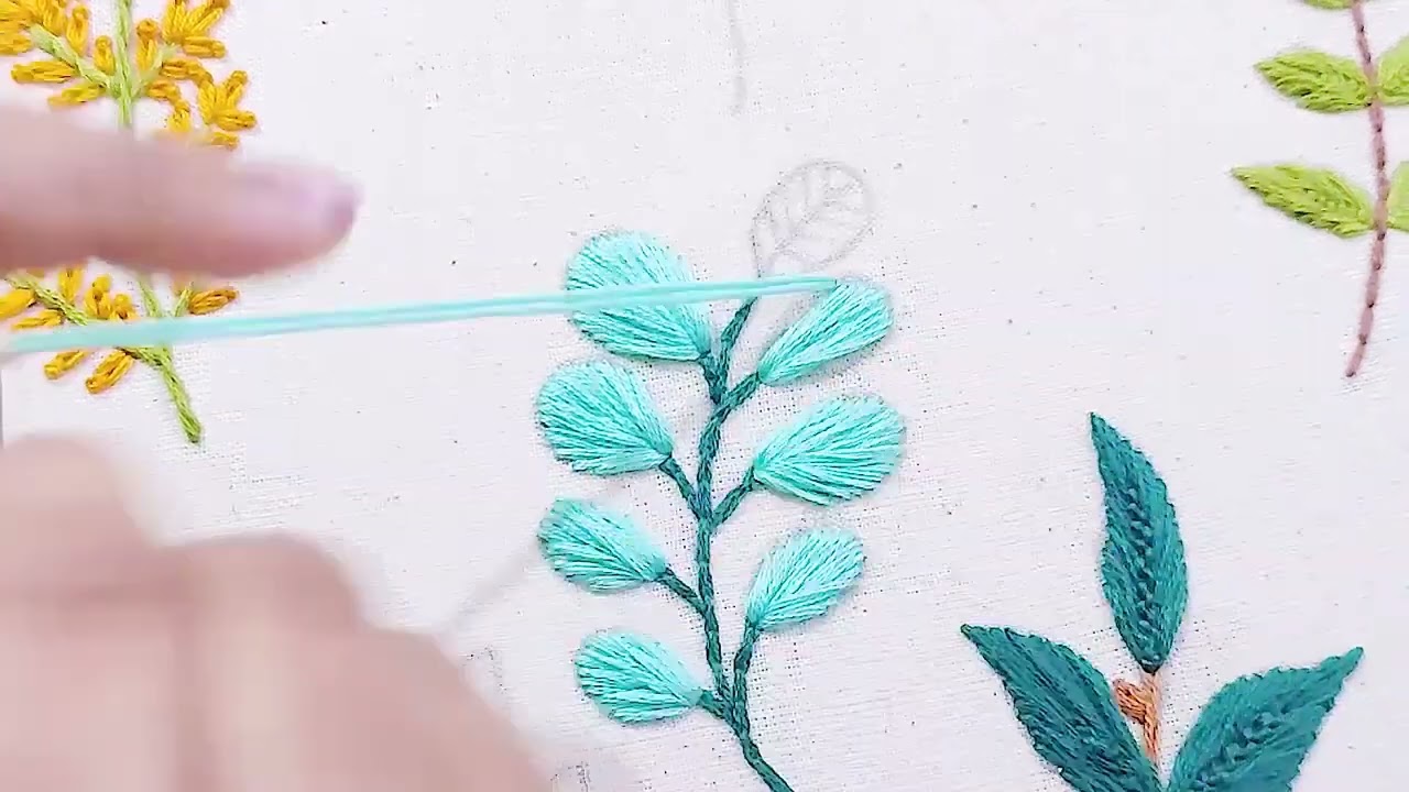 Easy Designer Leaf Stitch Embroidery Tutorial Super Creative Hand ...