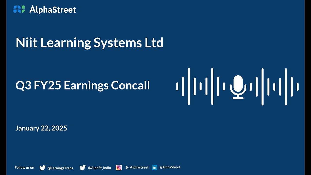 Niit Learning Systems Ltd Q3 FY2024-25 Earnings Conference Call - YouTube