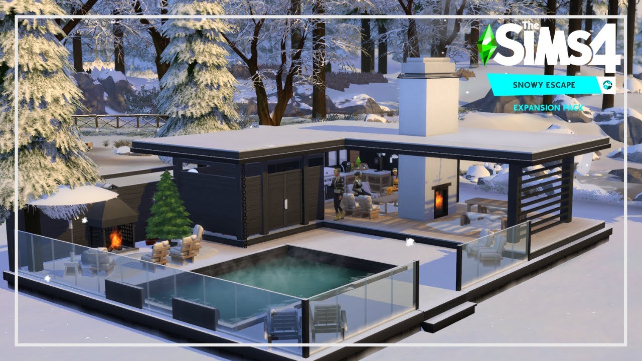 THE SIMS 4 SNOWY ESCAPE - Outdoor Living with Hot Springs | SPEED BUILD ...