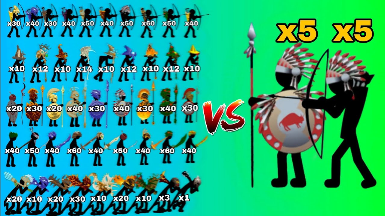 All Unit's Stick Figures Vs Toxophilite Leader and Spearton - Who Will ...