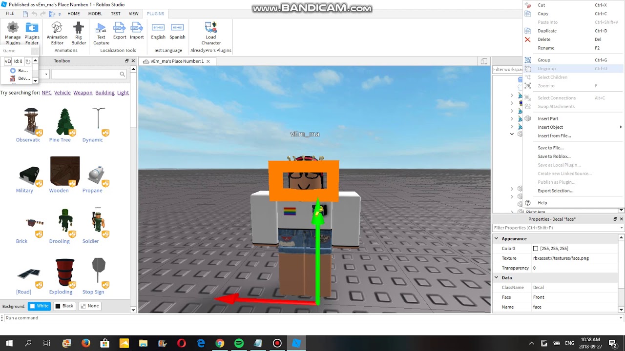 How to get a face on a roblox character in roblox studio | Roblox - YouTube