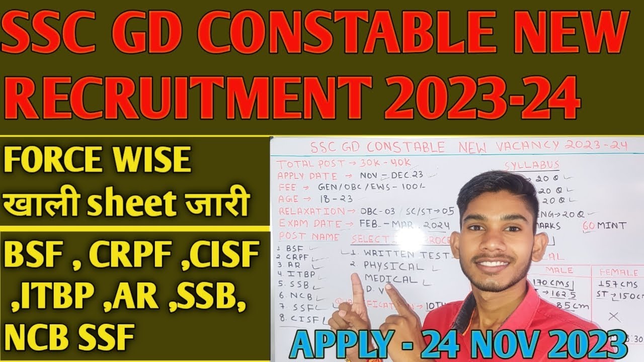 ssc gd constable new recruitment 2023 force wish post jari ll ssc gd constable 2023 🆕 - YouTube