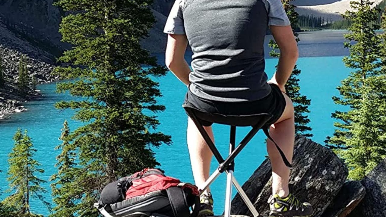 Walkstool - Comfort Model - Black and Silver - 3 Legged Folding Stool in Aluminium - YouTube