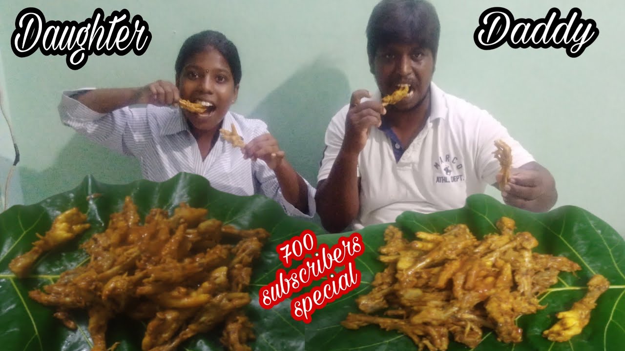Unlimited Chicken Leg fry eating challenge daddy and daughter - YouTube