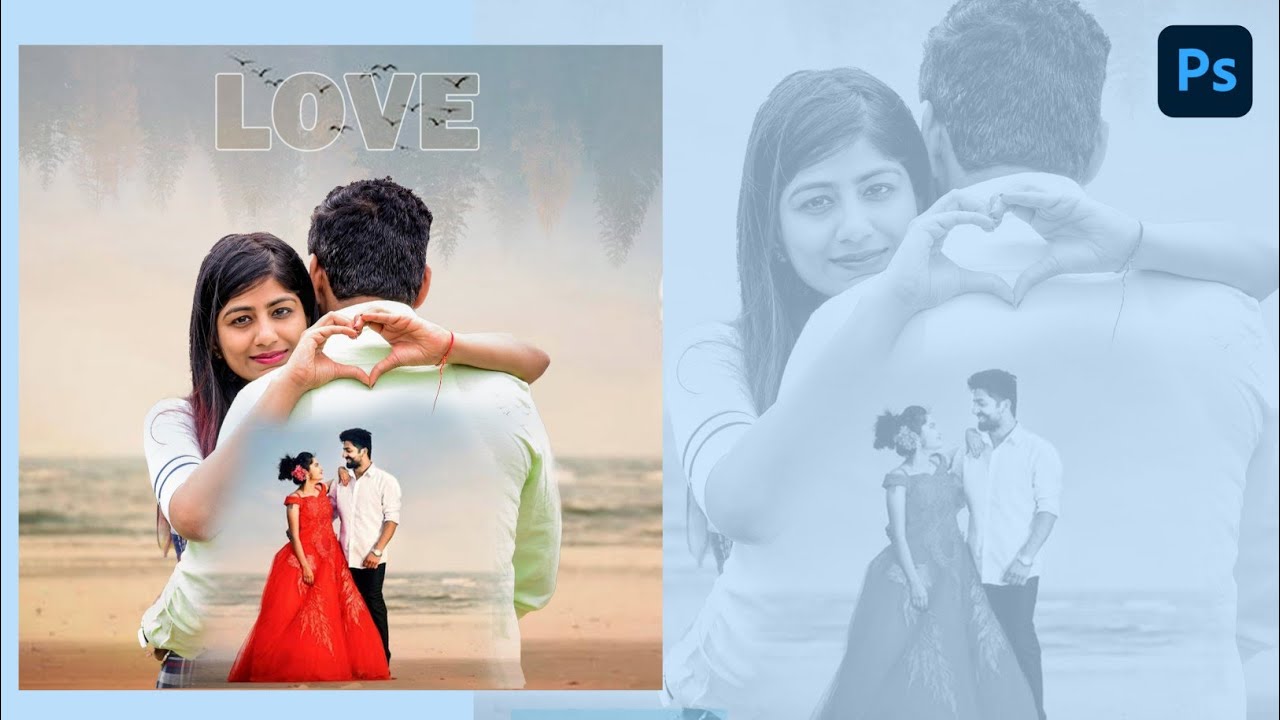 Wedding Album Cover Page design Editing in Photoshop|Dual Exposure ...