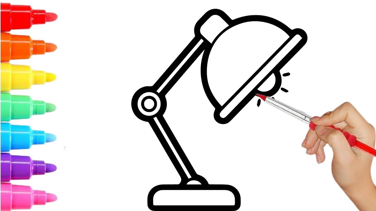 How To Draw Flashlight For Children_Coloring Painting Flashlight for ...