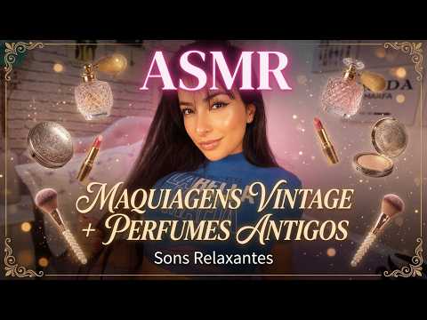 🎀 ASMR ✨ My Vintage Makeup Collection and Videos of Antique Perfumes 💖🕯️