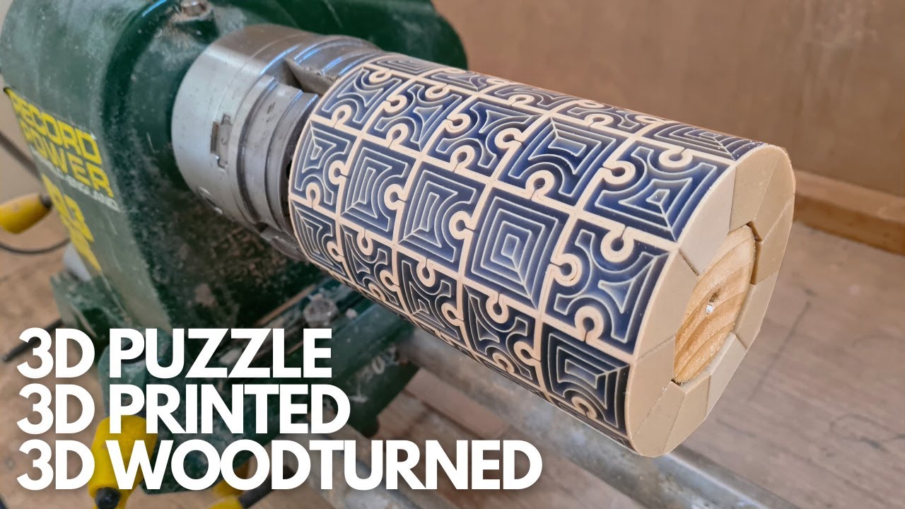 Making a Cylindrical Jigsaw Puzzle with 3D Printed Wood and Resin