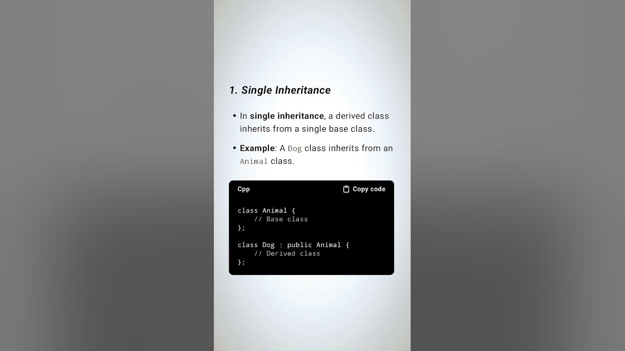 Master Single Inheritance In C In 60 Seconds 🔥 Cpp Oop Coding