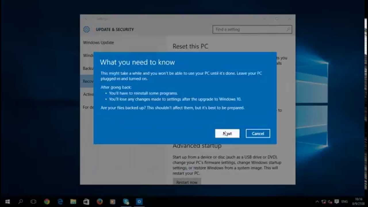 Go back Windows 10 to Windows 7 - YouTube