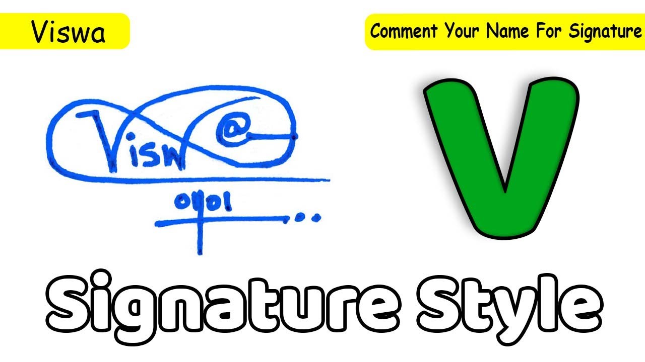 V Signature style। Most request signature V। Best signature Tutorial ...