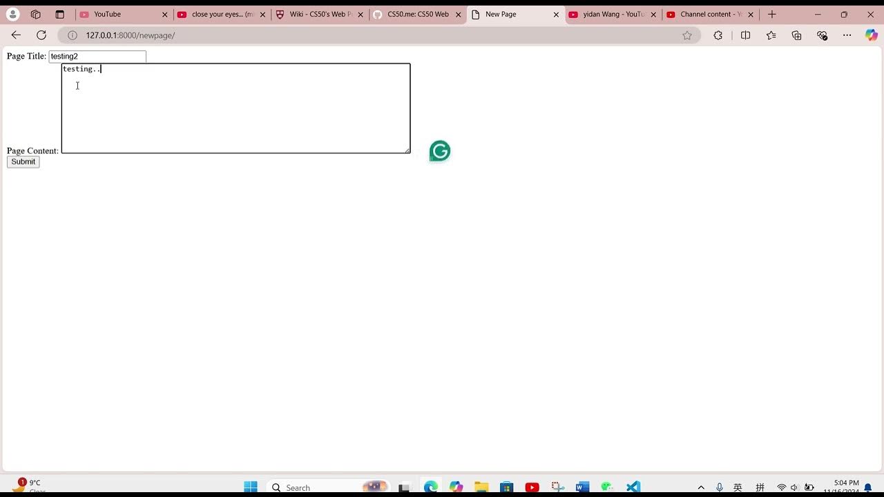 project1 Django CS 50 - YouTube
