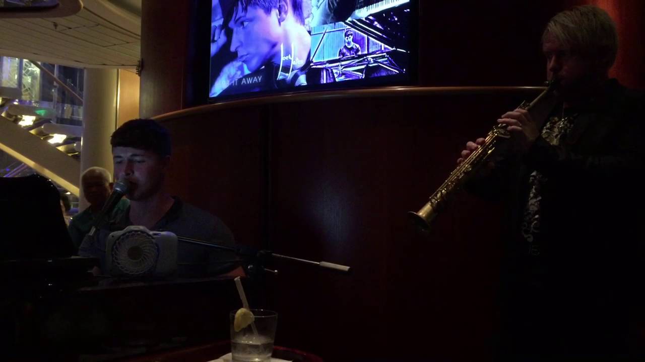 Joey Yates singing "I'll be there" with surprise saxophone guest - YouTube