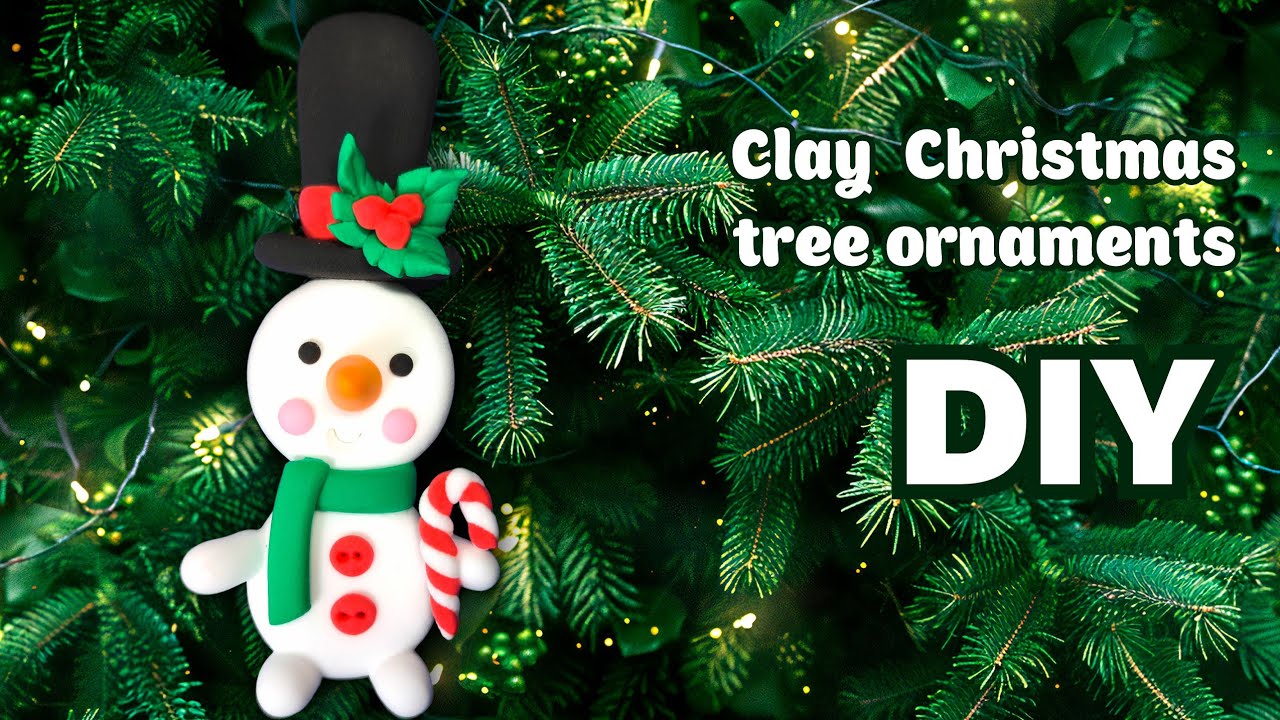 DIY| Air Dry Clay Snowman ☃️🎄| Easy Christmas Ornament | Tutorial - YouTube