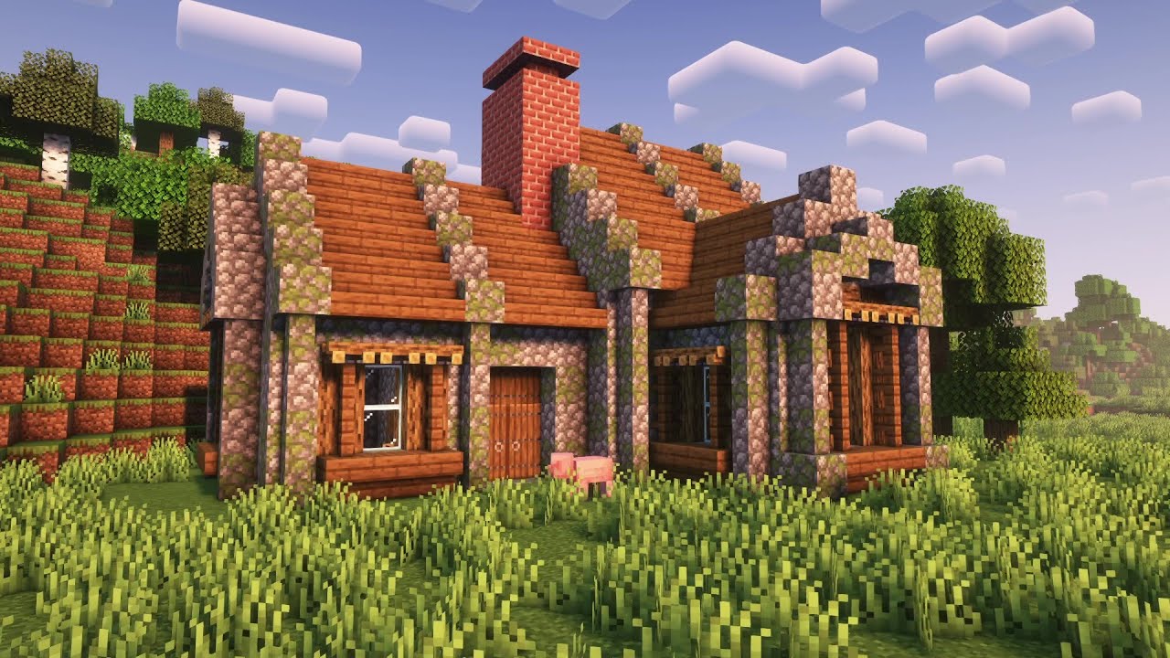 Minecraft | Mossy Stone House Tutorial - YouTube