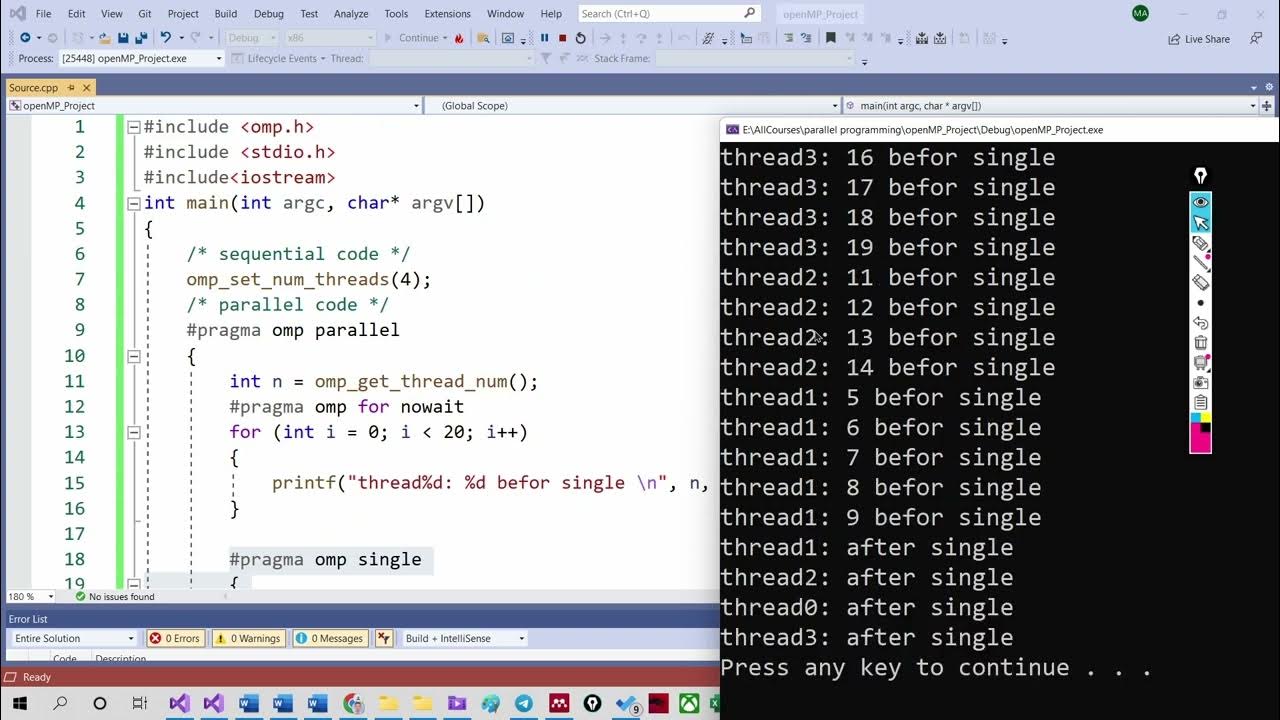 16 Openmp Single Construct Youtube