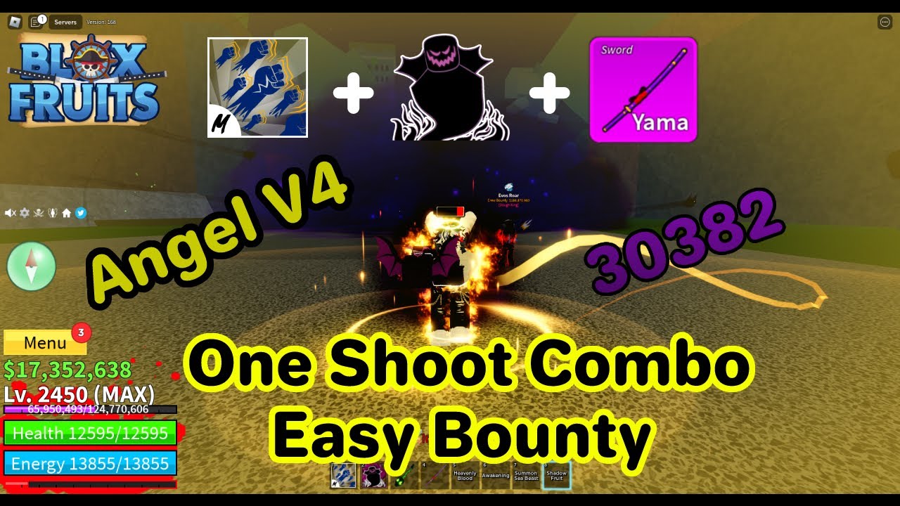 Blox Fruits Bounty Hunting | God Human + Shadow + Yama | Best One Shoot ...