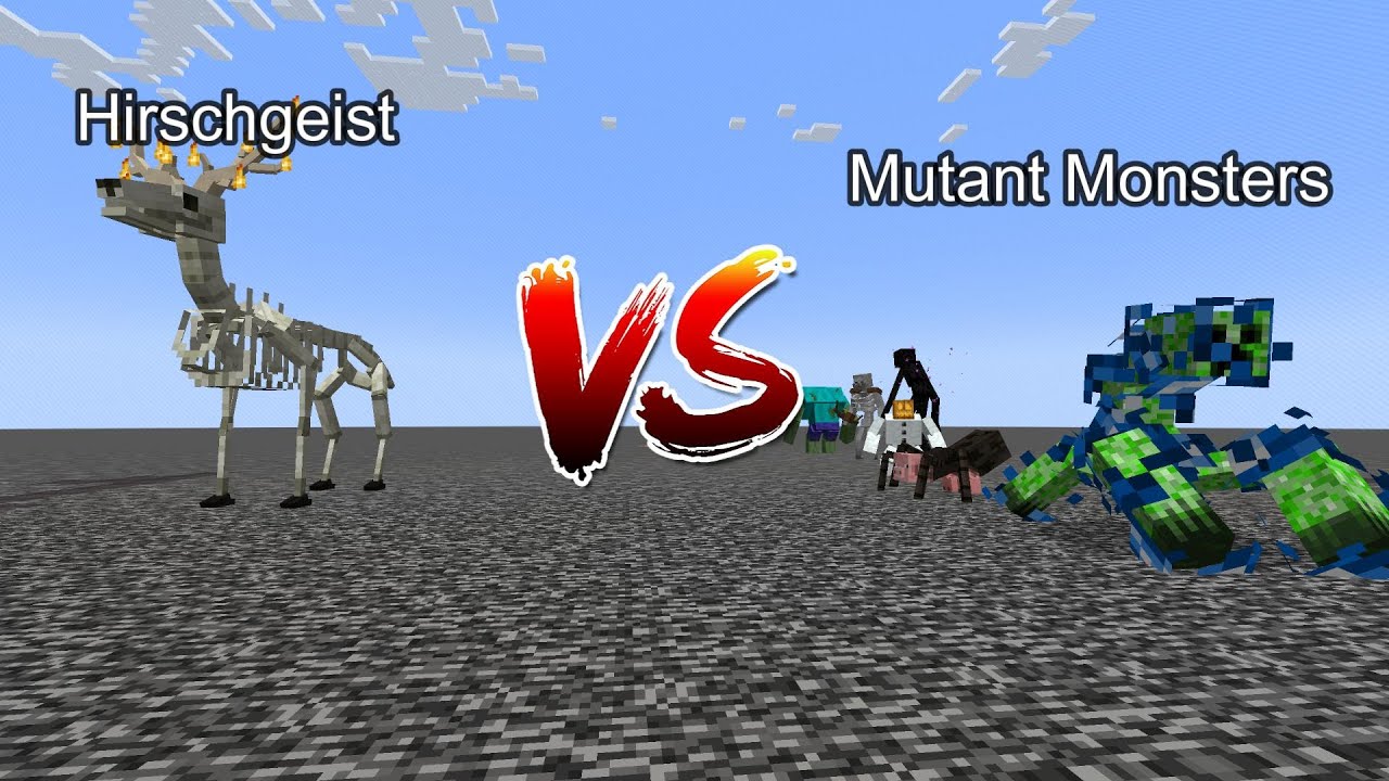 Hirschgeist vs Mutant Monsters Mob Battle Minecraft - YouTube