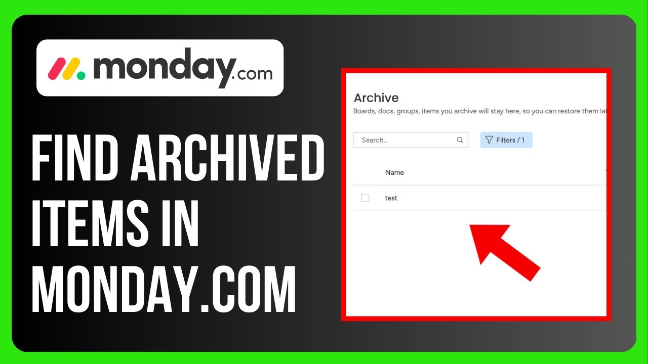 How to Find Archived Items in Monday.com - YouTube