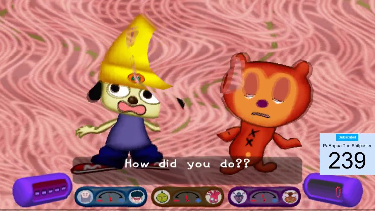 PaRappa trips on Noodles while watching Romantic Karate - YouTube