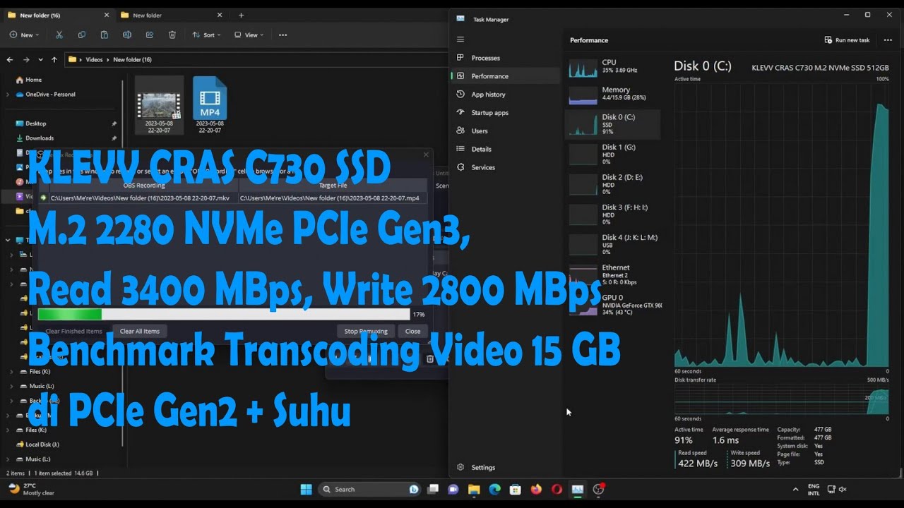 KLEVV CRAS C730 SSD M2 NVMe Benchmark di PCIe Gen2 Suhu dan Kecepatan ...