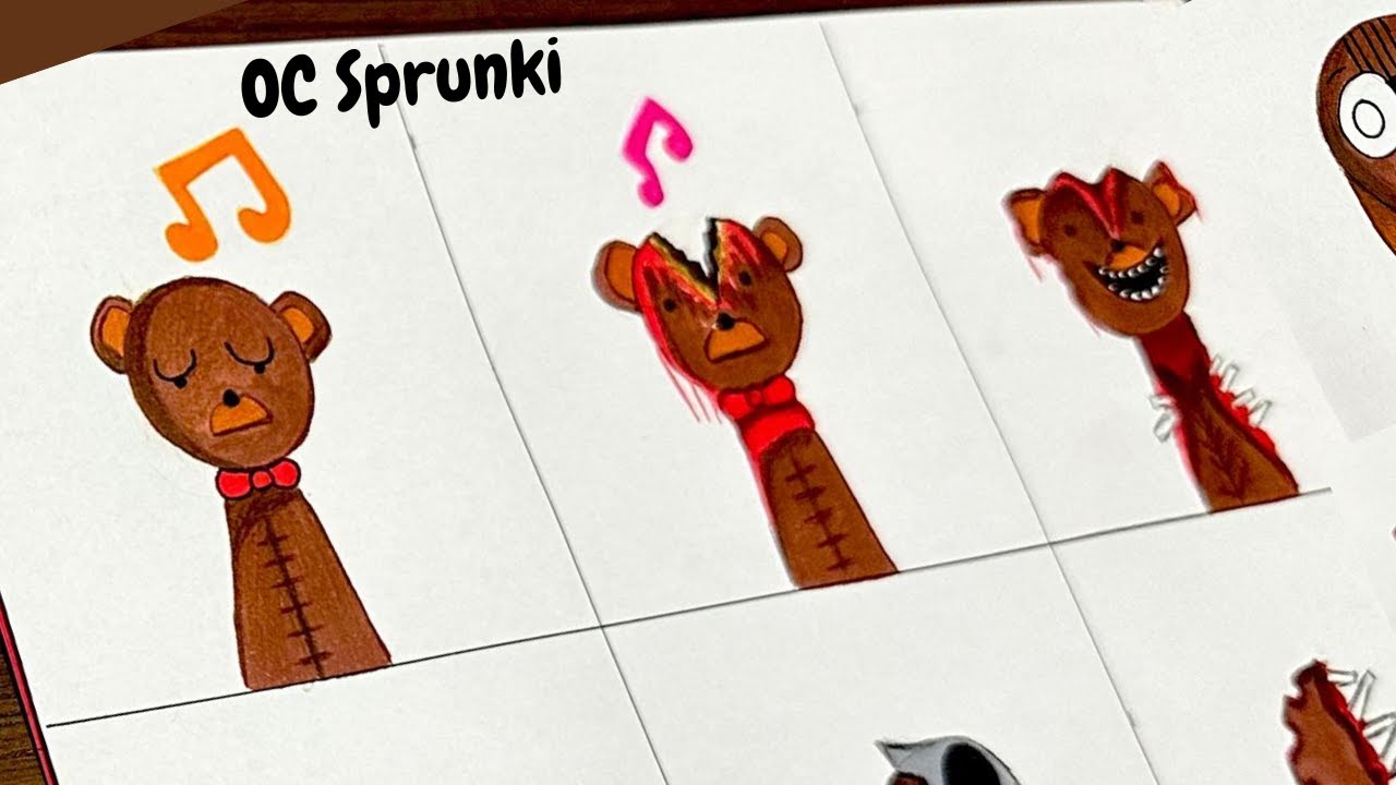Drawing Mr. Bear Sprunki : Phase 1 vs Phase 2 ... | Normal & Horror ...