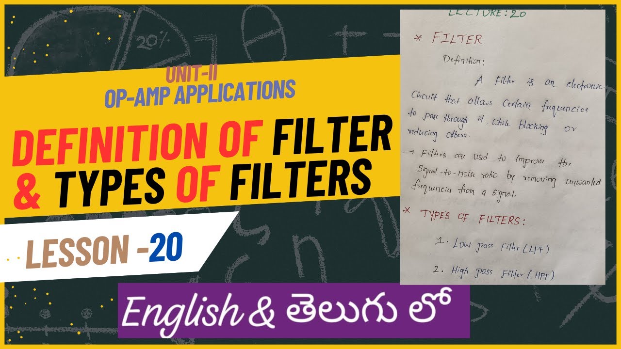 Definition of Filter and What are the types of Filters in Telugu ...