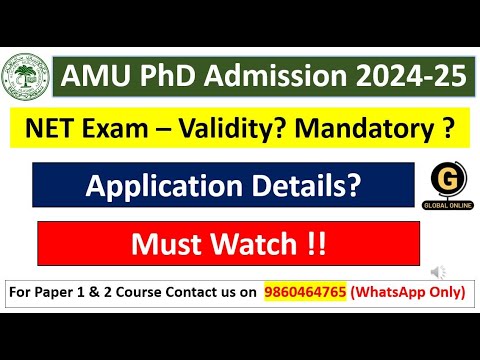 AMU PhD Admission 2024-25 | NET Exam – Validity? Mandatory ? | Application Details? - YouTube