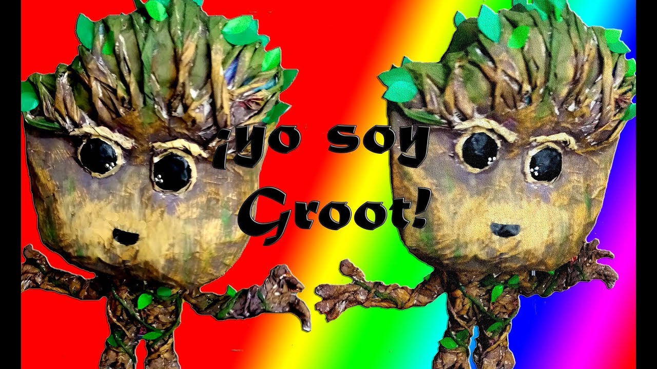 Piñata GROOT- how to make pinata GROOT, decoración final - YouTube