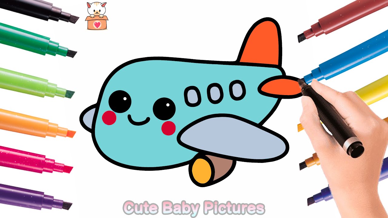 How to Draw a Cute Airplane - YouTube
