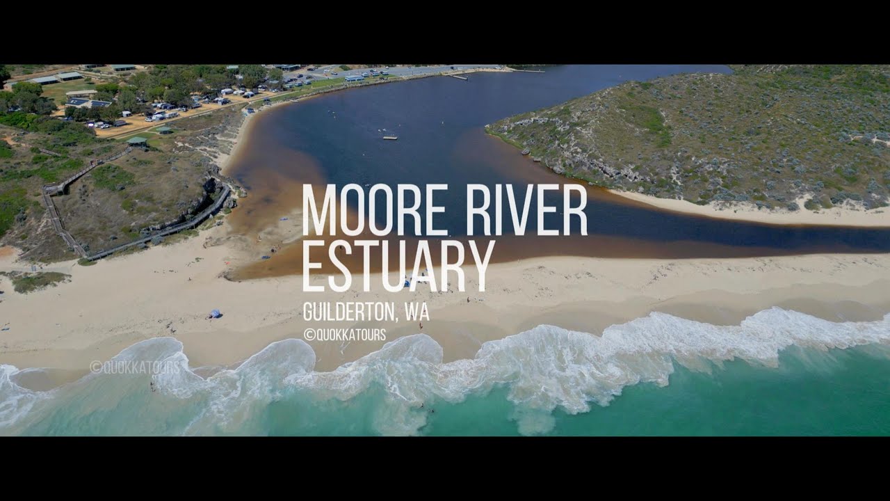 Moore River Estuary, Guilderton WA - 4K Ultra Wide 21:9 Ratio Drone ...