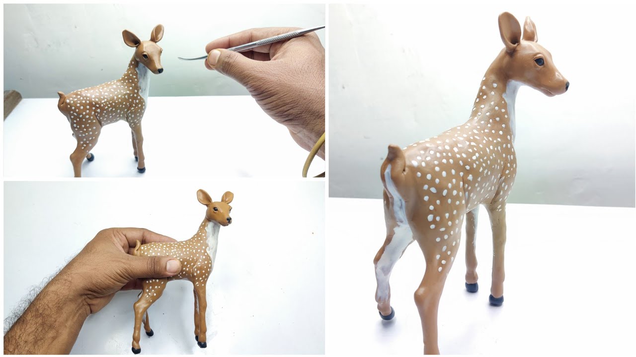 Sculpting clay Deer : How To Make Animal With Clay Easy,Clay modelling ...