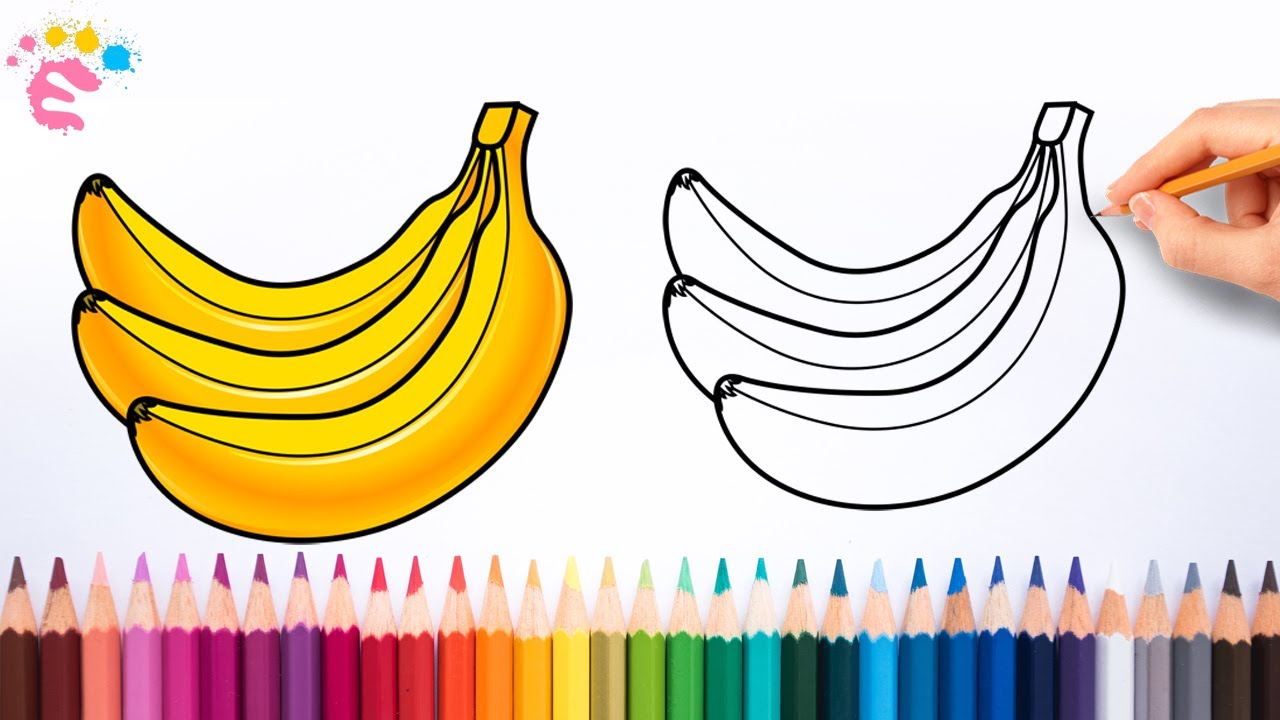 [Easy drawings] How to draw a banana drawing - Step by step tutorial ...