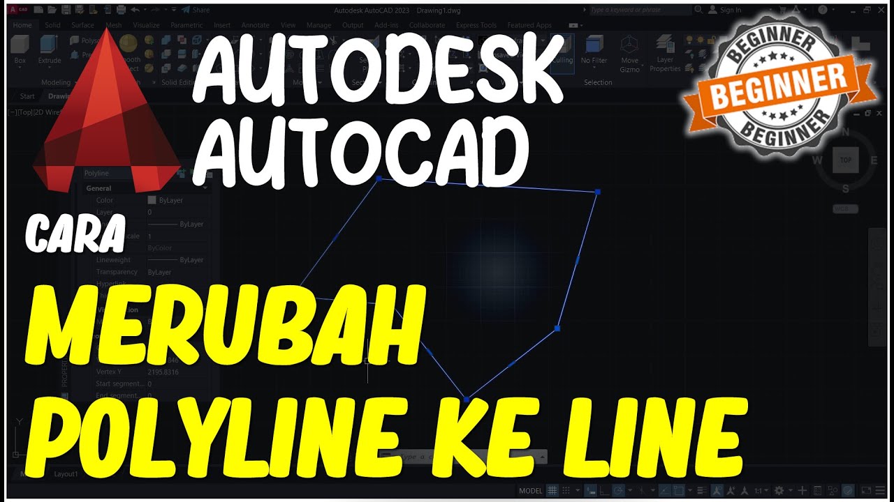 AutoCAD Cara Merubah Polyline Ke Line - YouTube