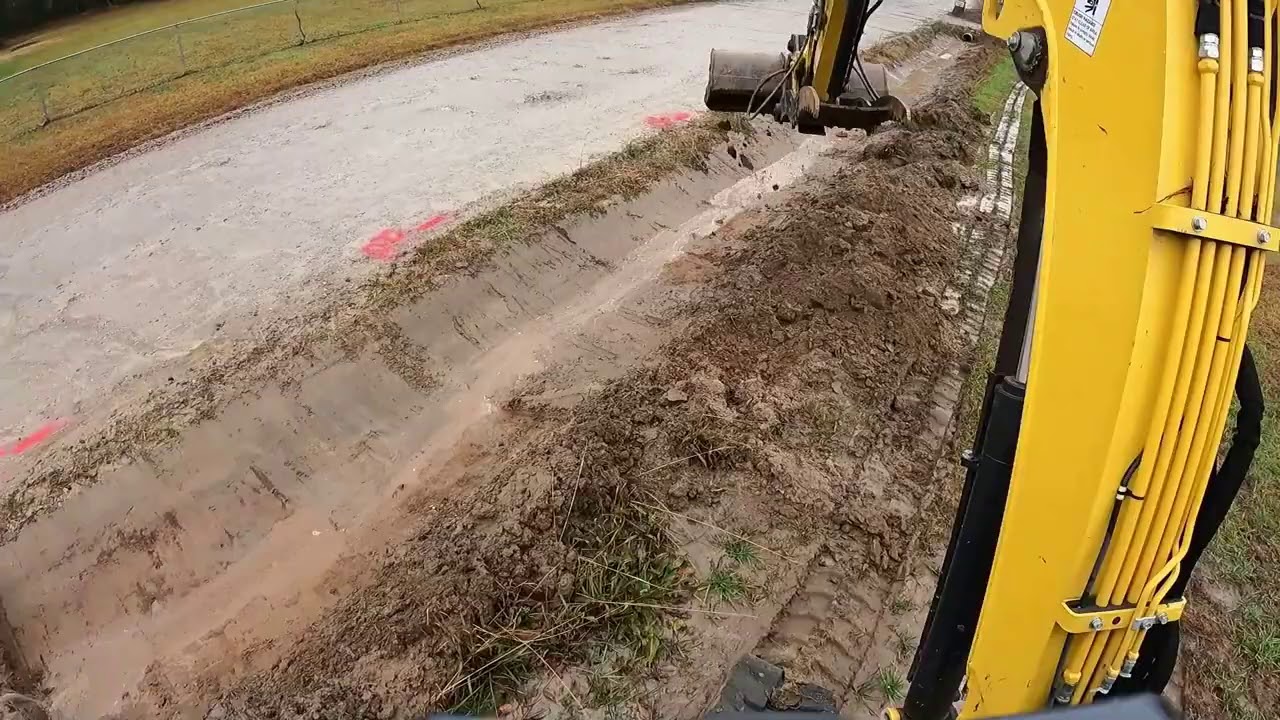 Cleaning Out A Silted In Ditch - YouTube