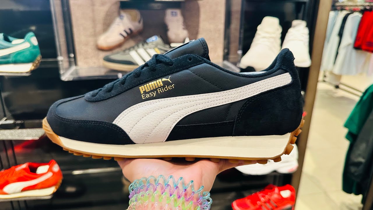 Puma Easy Rider Vintage Lace Up Mens Black Sneakers Casual Shoes - YouTube