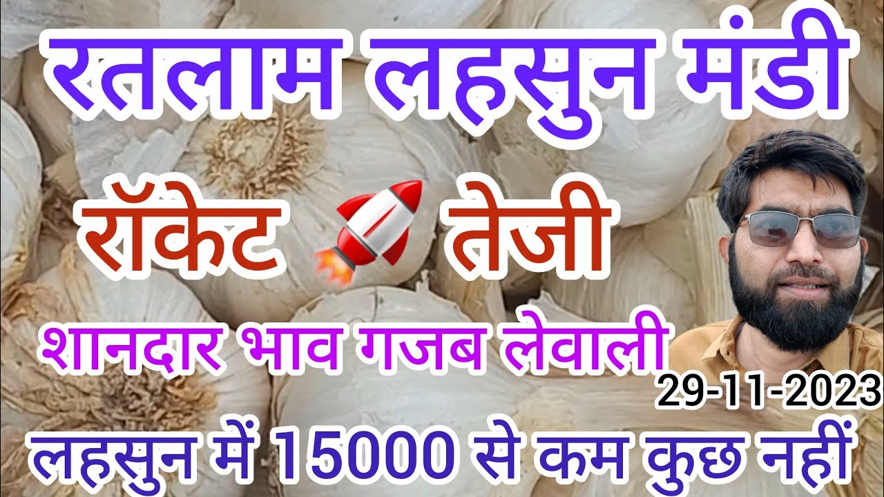 रतलाम लहसुन मंडी में 15000 से कम कोई लहसुन नहीं शानदार तेजी !! ratlam lahsun garlic price ...