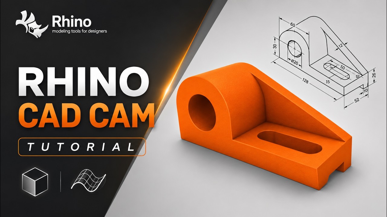 Rhino tutorial for beginner ex 002 / surface & solid / cad cam - YouTube