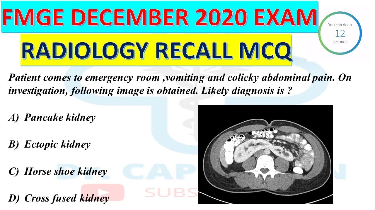 RADIOLOGY FMGE DECEMBER 2020 EXAM | FMGE RADIOLOGY RECALL MCQ | FMGE ...