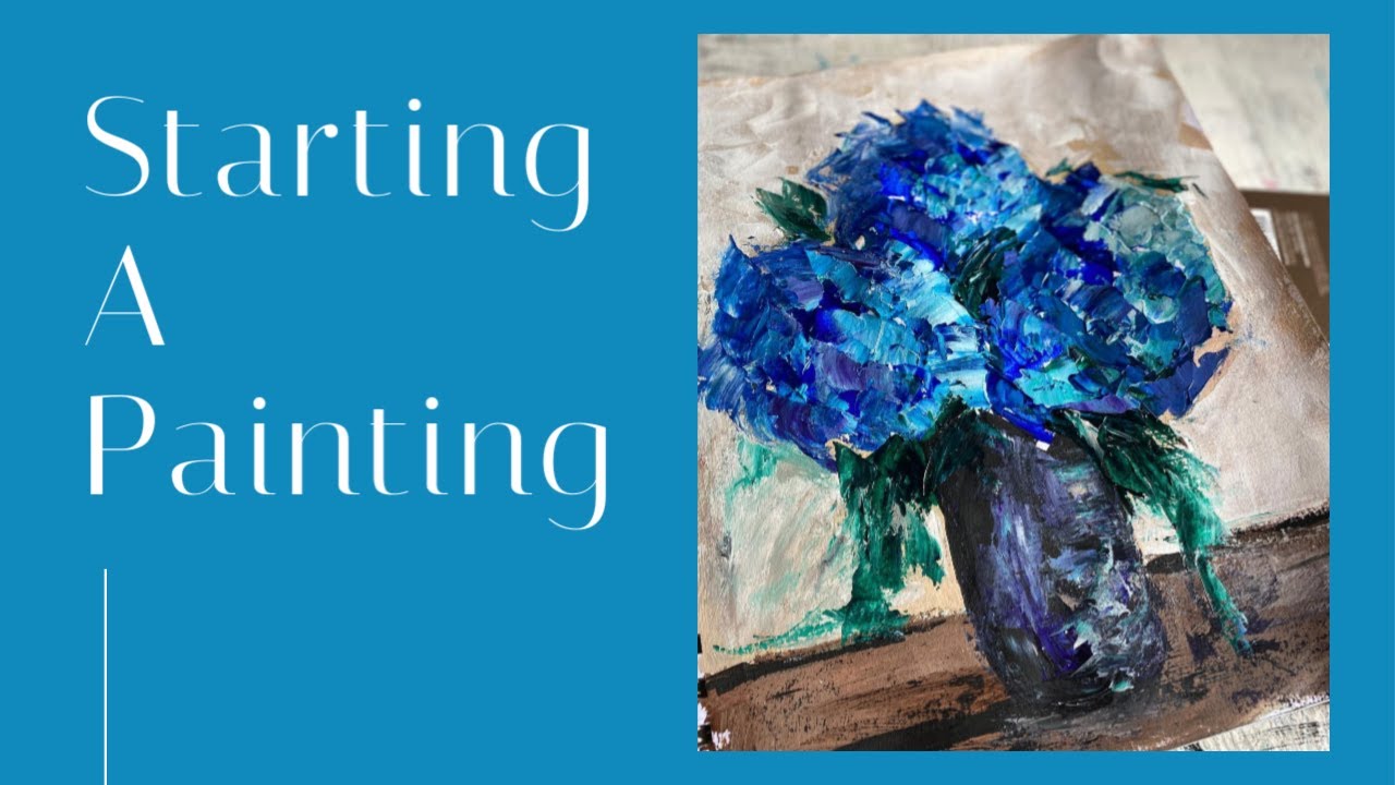 Starting A Painting, How To Get Started, Painting Hydrangeas - YouTube