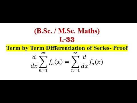 Term by Term Differentiation | Differentiability and Uniform ...