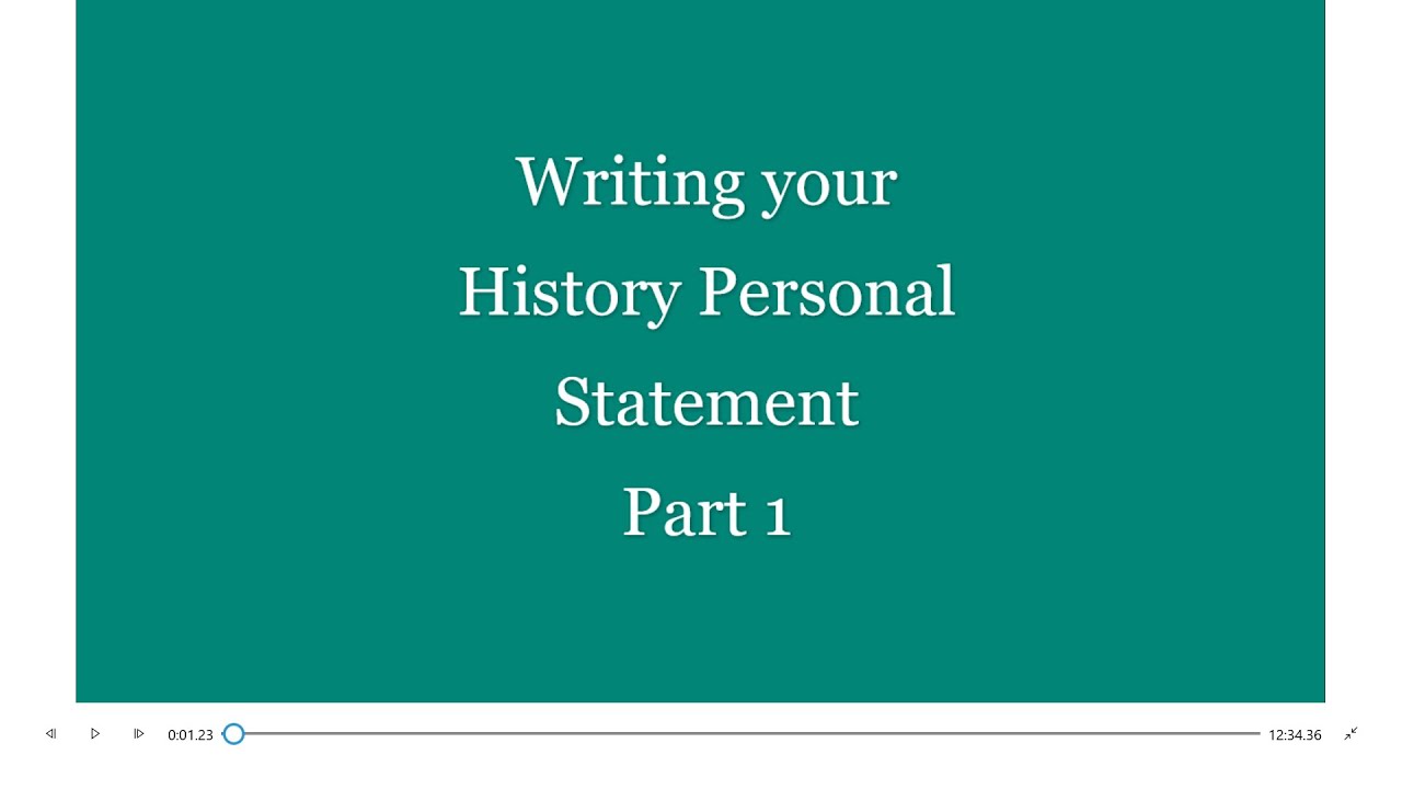 Writing your History Personal Statement Part 1 - YouTube